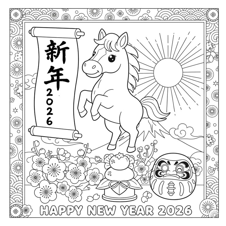 Coloring New Year 2025 Coloring New Year 2025