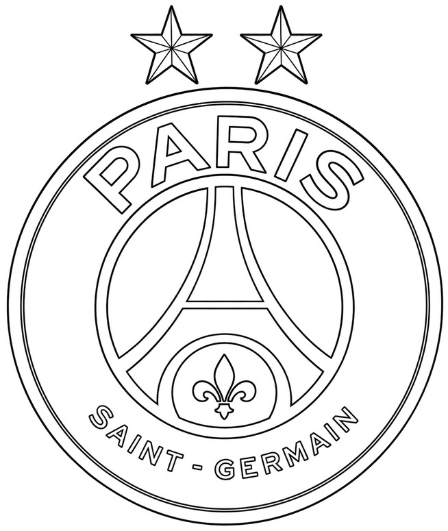 Coloring page PSG Paris-Saint-Germain : 2-star logo 03