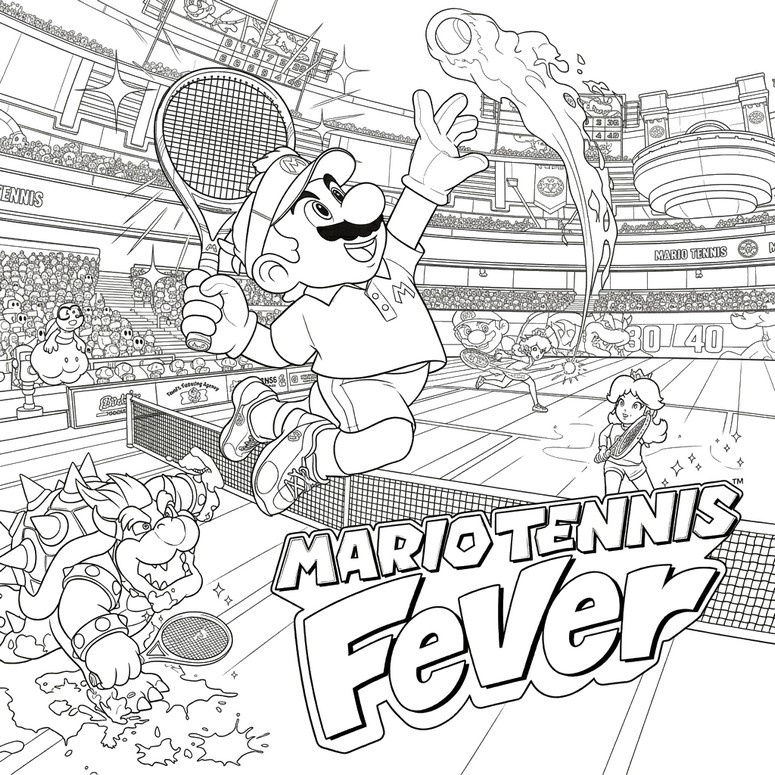 Coloring page Video Games 2026 : Mario Tennis Fever 15